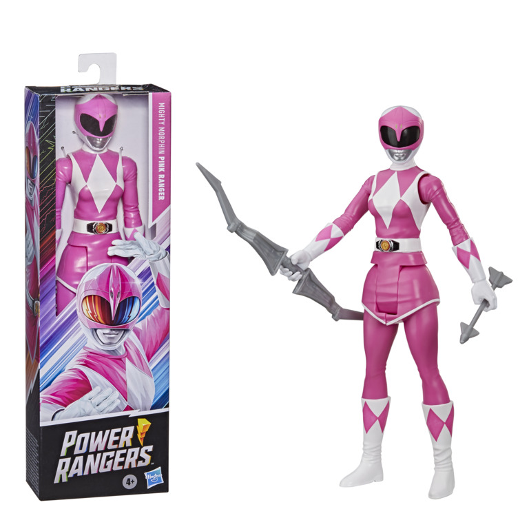 דמות 30 ס''מ Pink Ranger עם אביזר לחימה